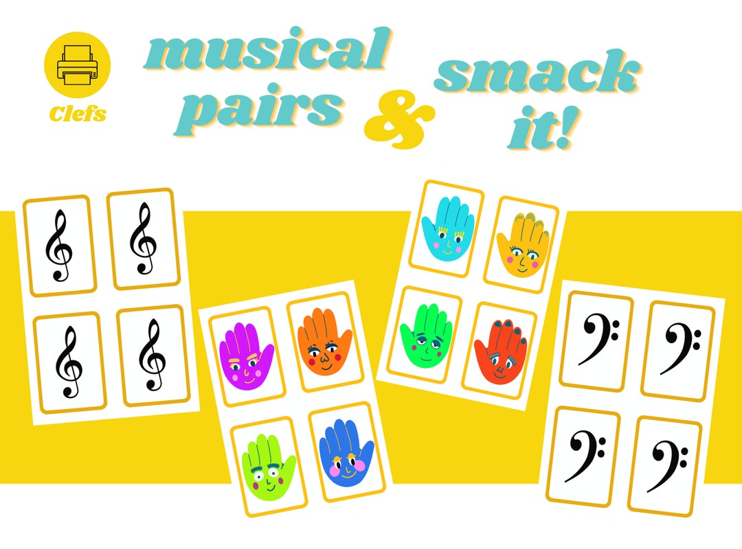 Musical Clefs Card Game for Young Beginners, 2 in 1, Matching Clefs and ...