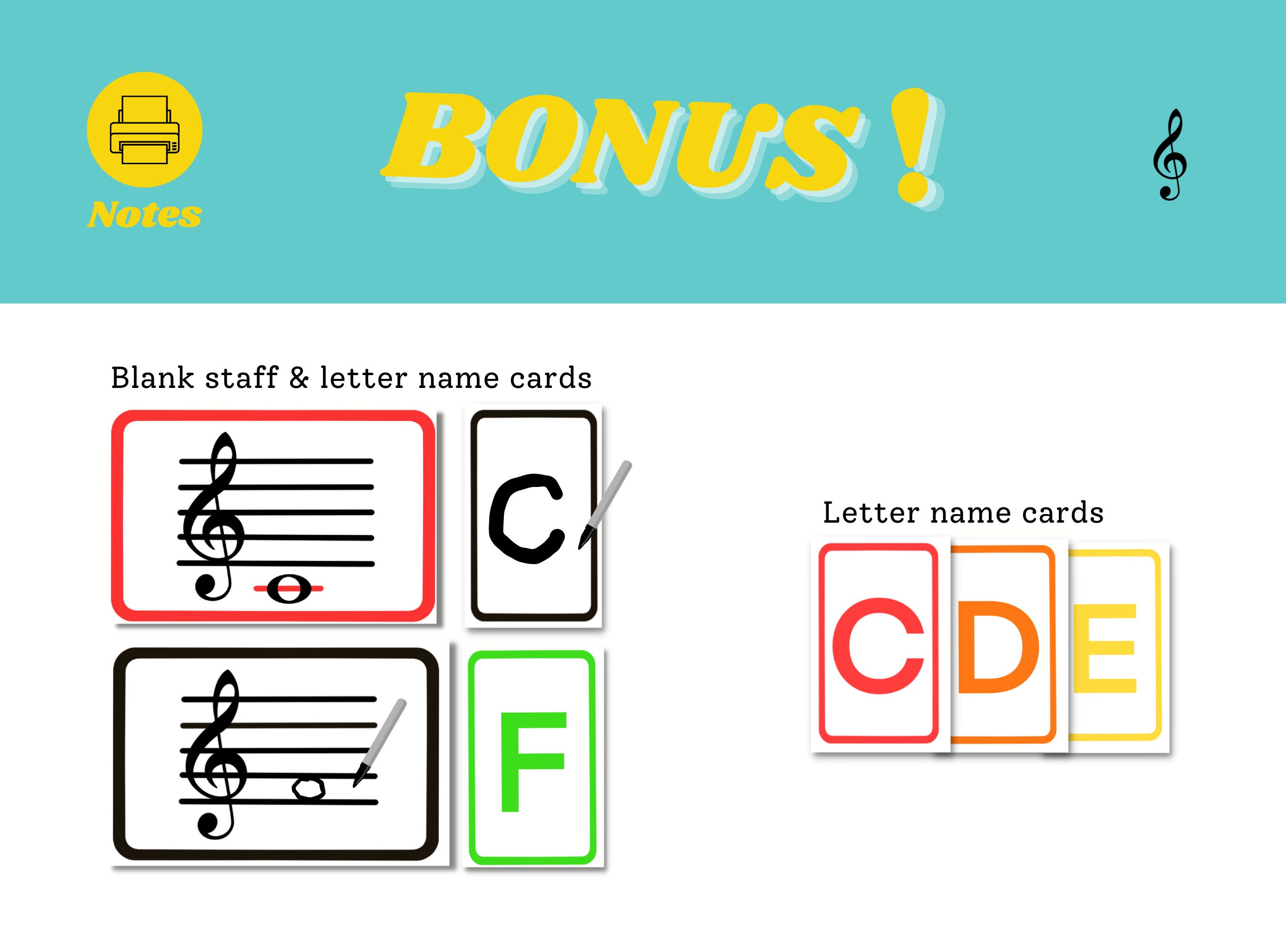 Musical Note Flashcards Notes Identification Musical Notes Landmark ...