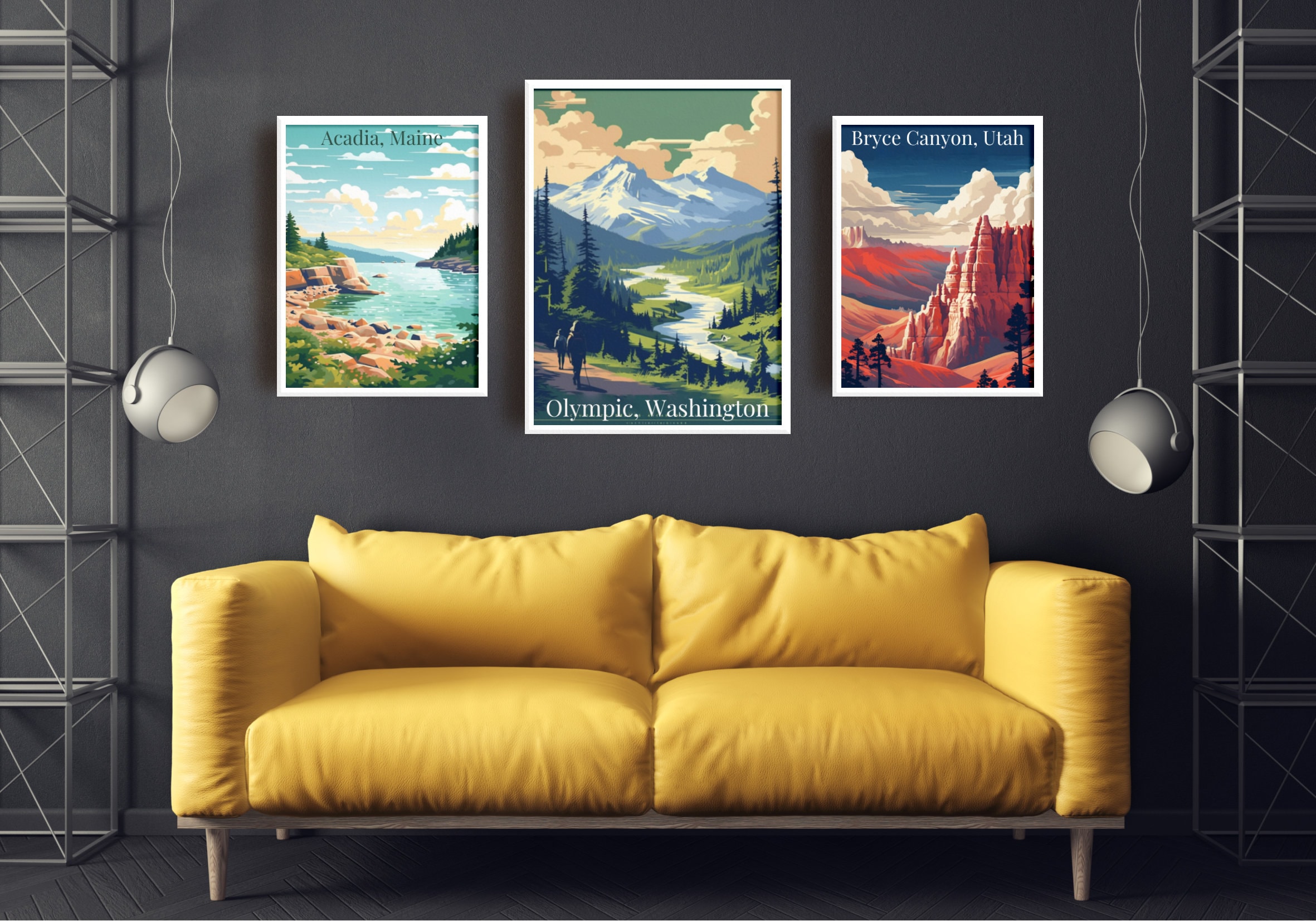 70 Travel Posters US National Parks Digital Print Retro Travel Poster ...