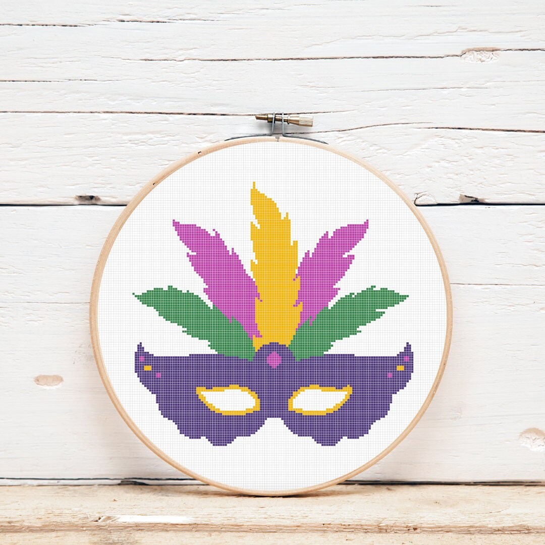 Cross Stitch Pattern / Mardi Gras / Mardi Gras Mask - Etsy