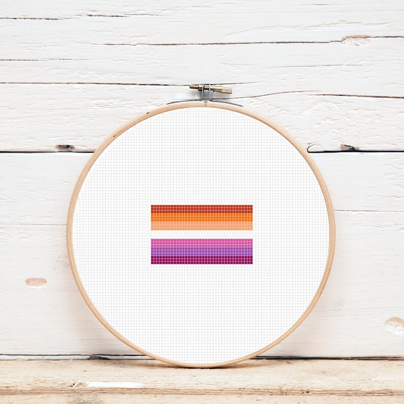 Cross Stitch Pattern / Lesbian Pride Flag - Mini / Instant Digital ...