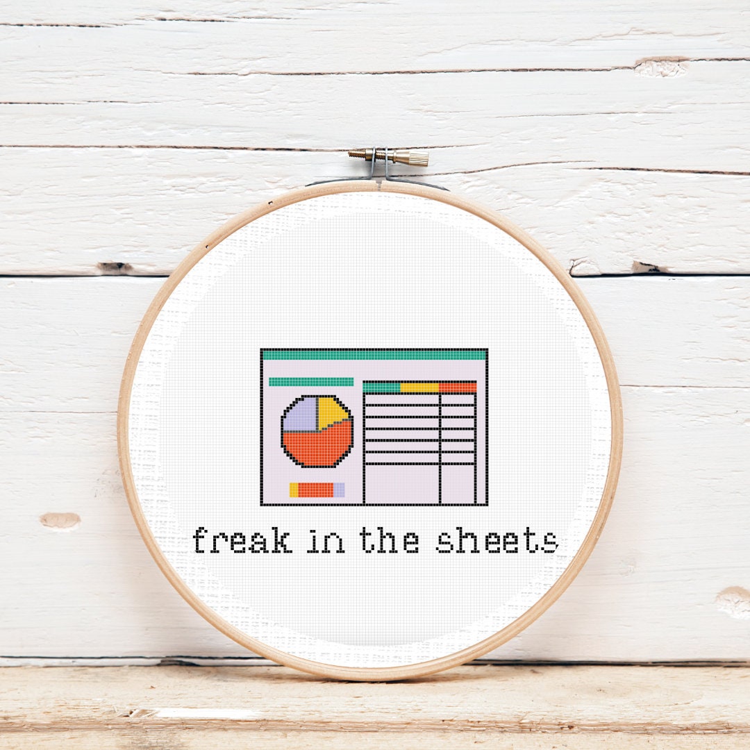 Cross Stitch Pattern / Freak in the Sheets / Spreadsheet / Funny Cross ...