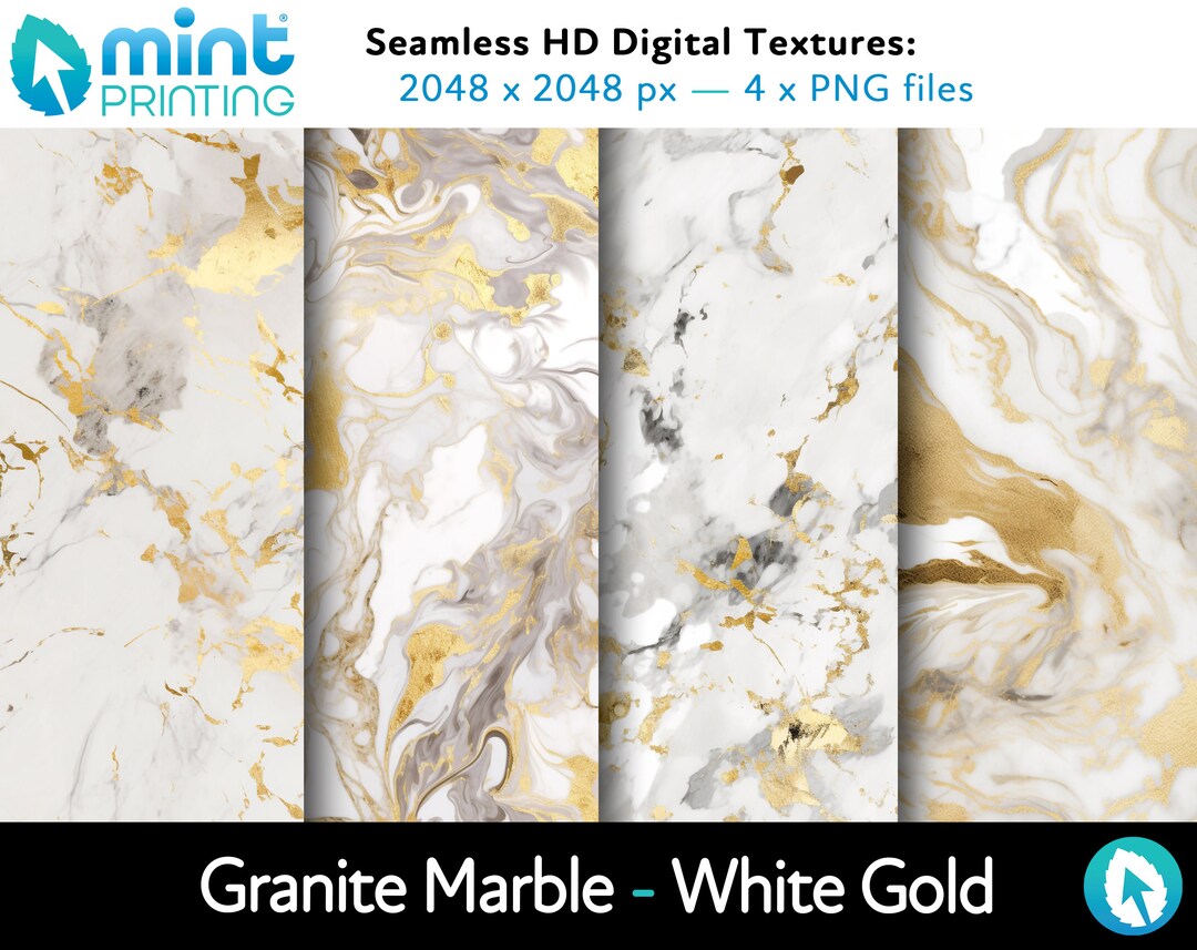 Granite Marble - Seamless HD Texture Tiles - White Gold - Etsy