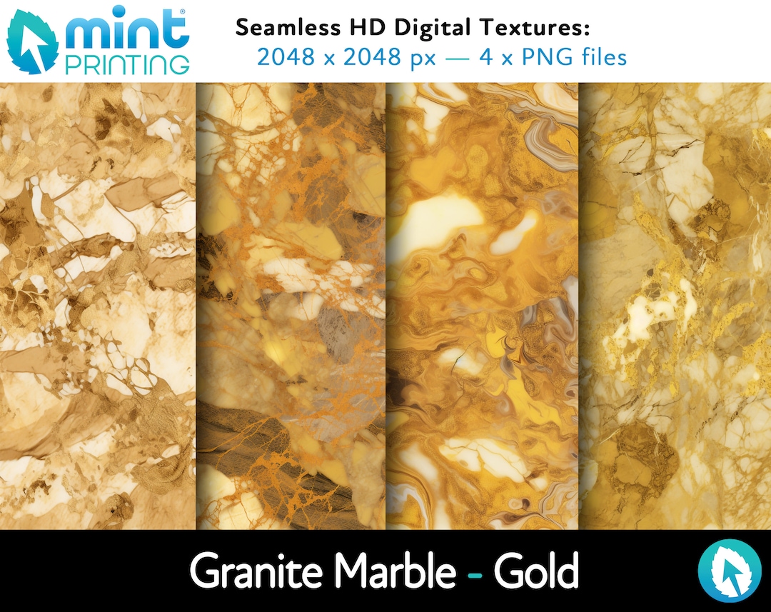 Granite Marble - Seamless HD Texture Tiles - Gold - Etsy