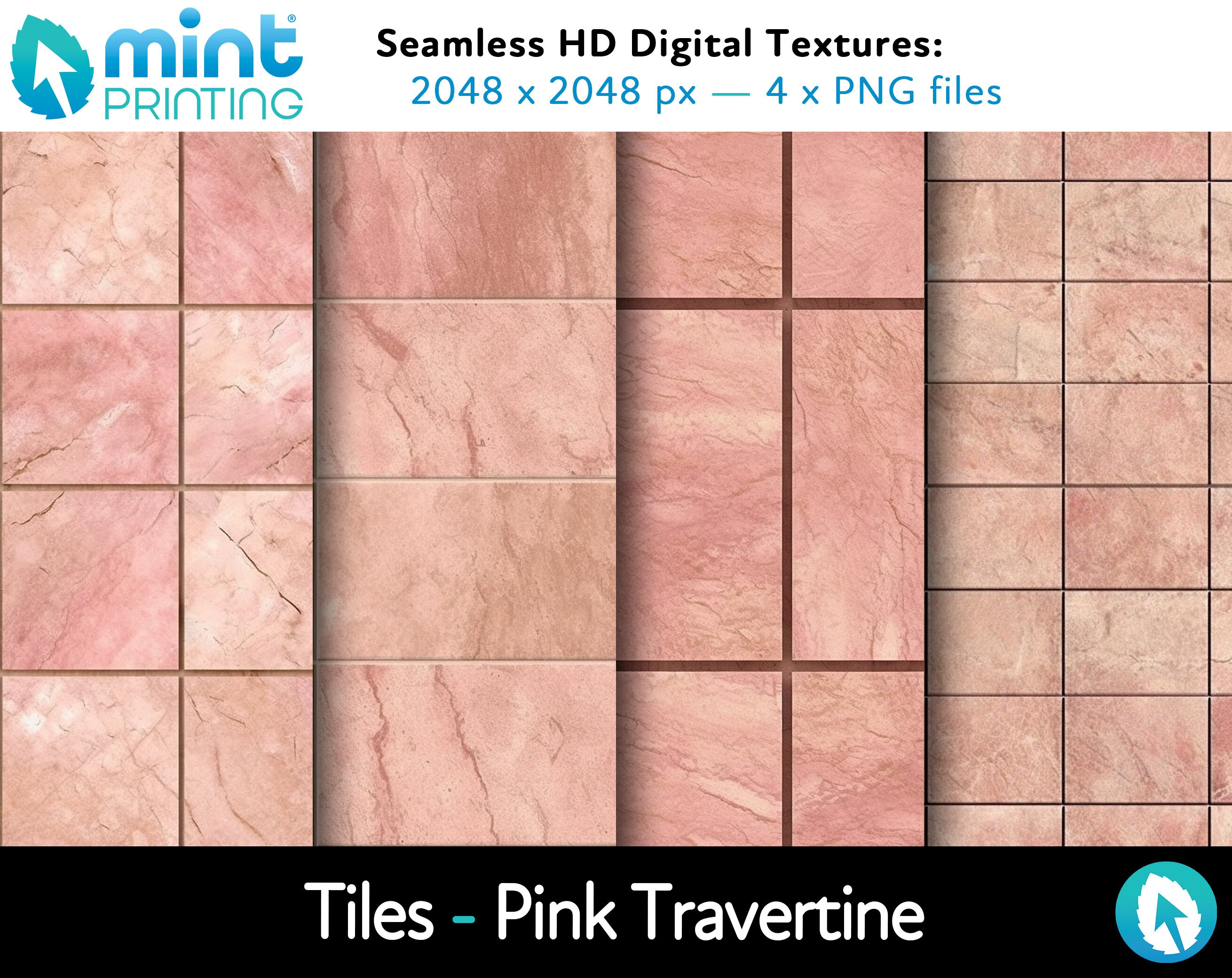 Tiles - Seamless HD Textures - Pink Travertine - Etsy