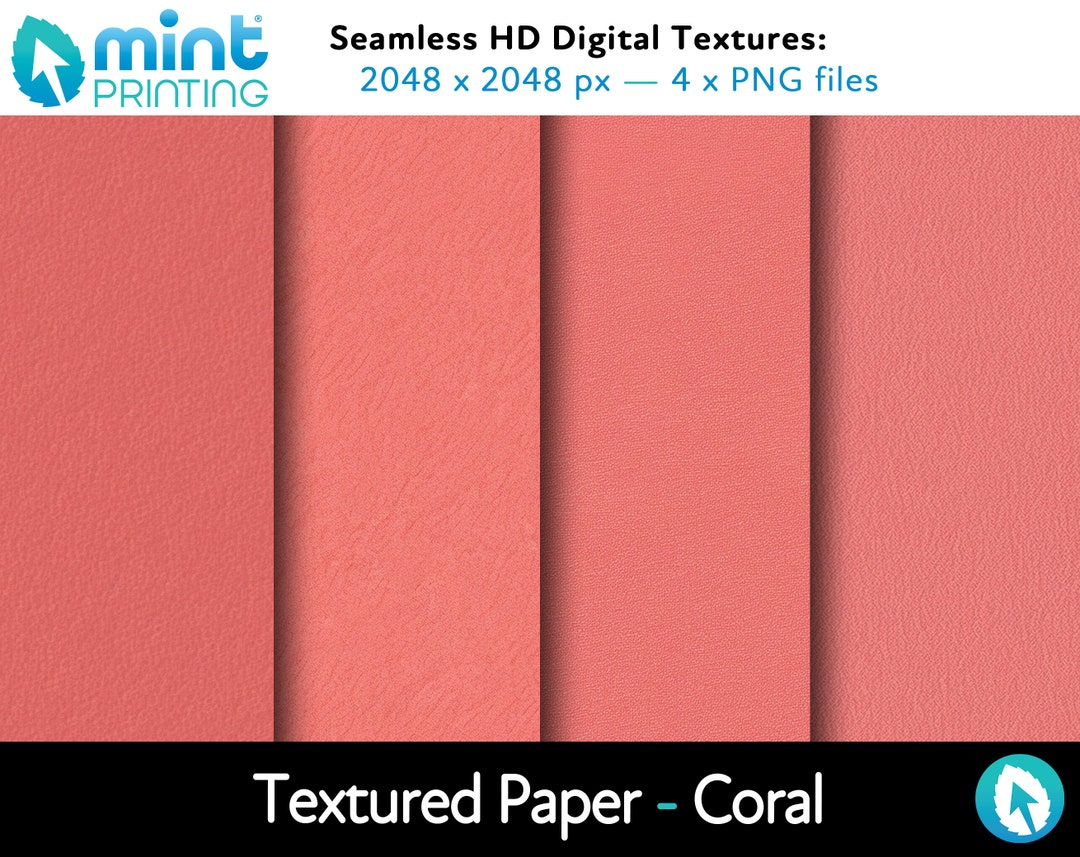 Textured Paper - Seamless HD Textures - Coral - Etsy