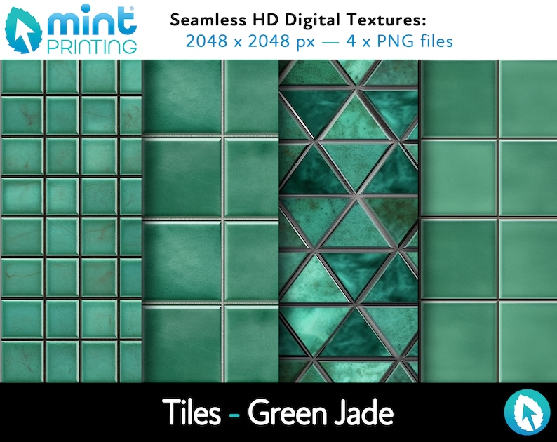 Tiles - Seamless HD Textures - Green Jade - Etsy