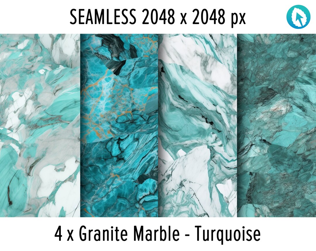 Granite Marble Seamless HD Texture Tiles Turquoise - Etsy