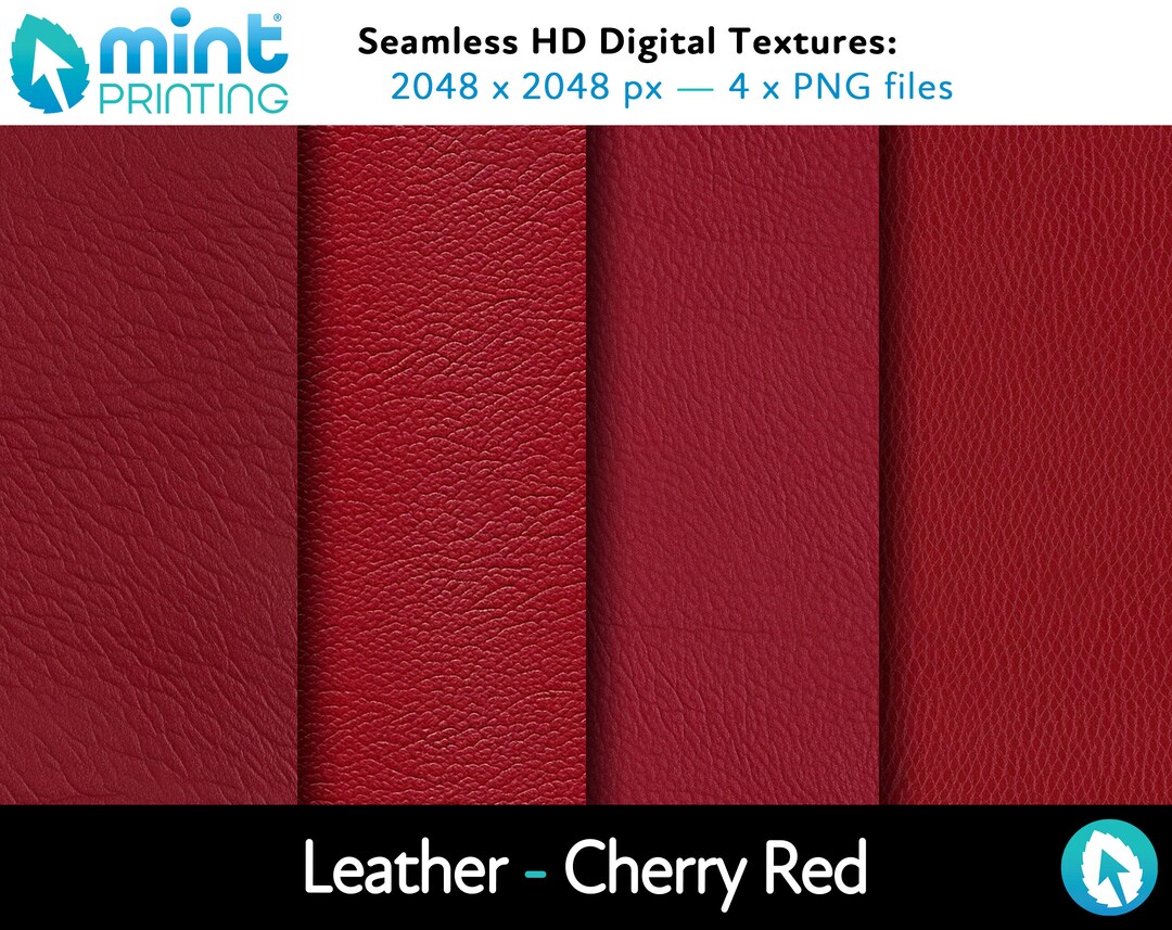 Leather - Seamless HD Textures - Cherry Red - Etsy