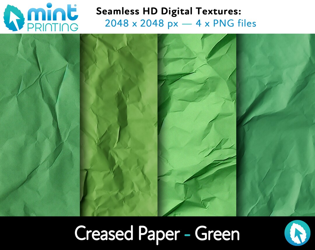Creased Paper - Seamless HD Textures - Green - Etsy