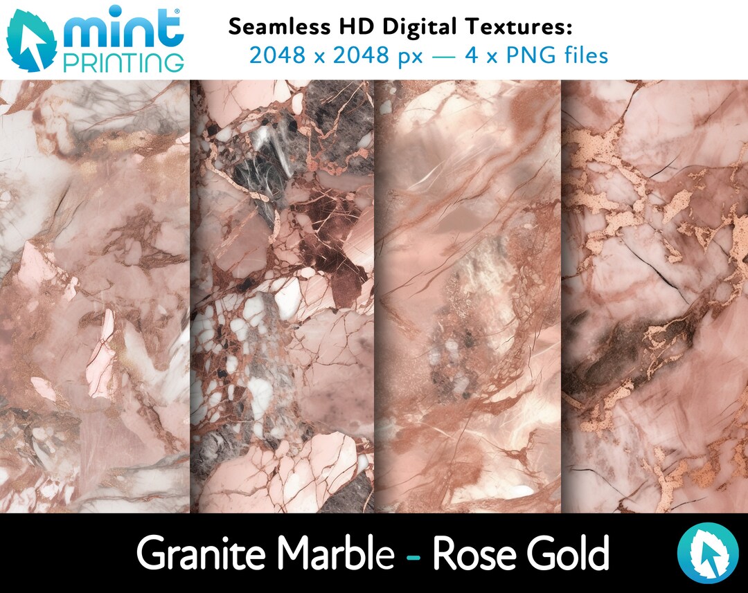 Granite Marble - Seamless HD Texture Tiles - Rose Gold - Etsy