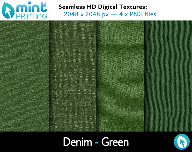 Denim - Seamless HD Textures - Green - Etsy