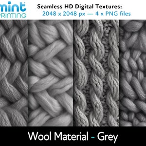 Wool Material - Seamless HD Texture Tiles - Grey - Etsy