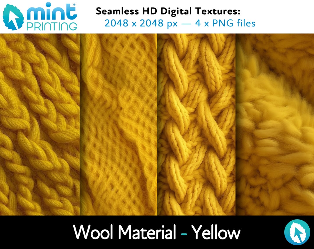 Wool Material - Seamless HD Texture Tiles - Yellow - Etsy