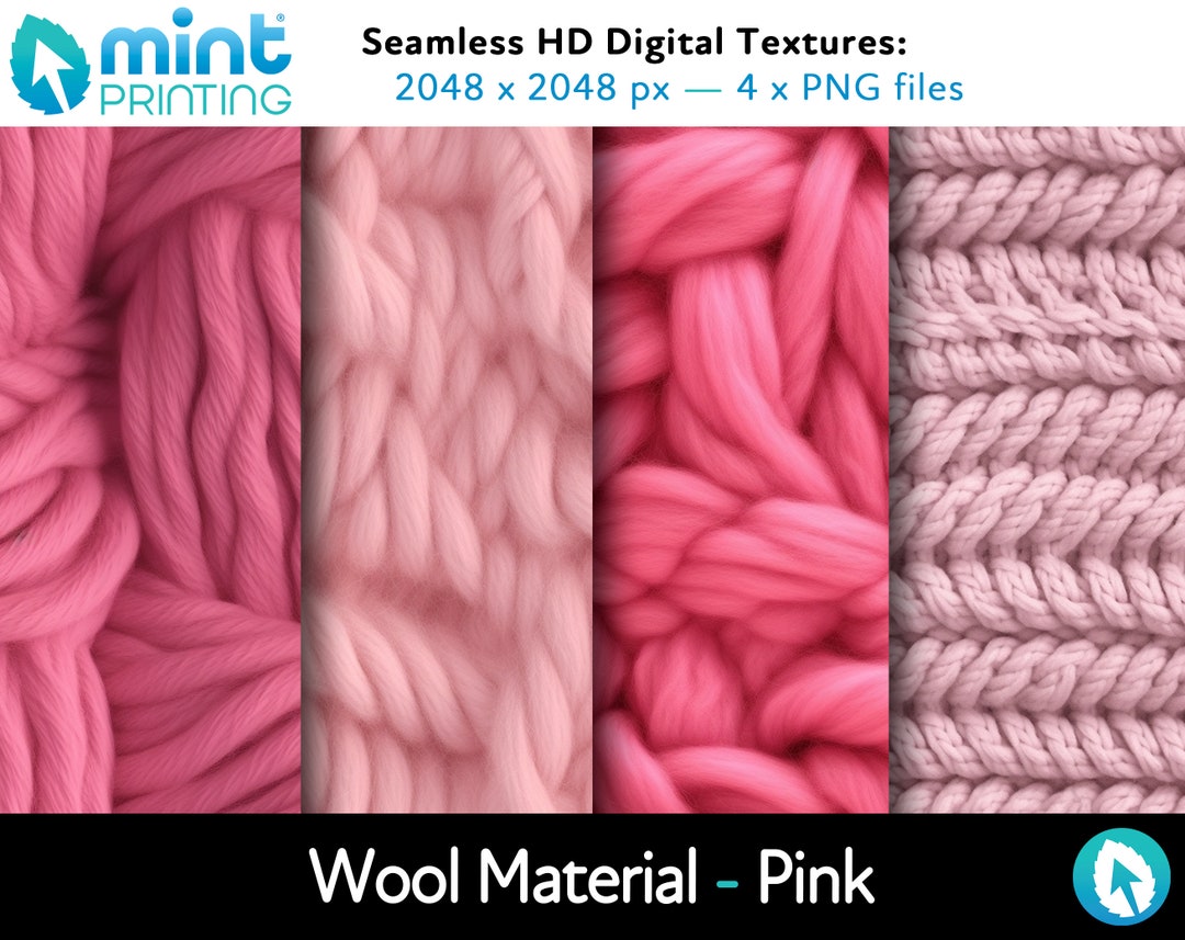 Wool Material - Seamless HD Texture Tiles - Pink - Etsy