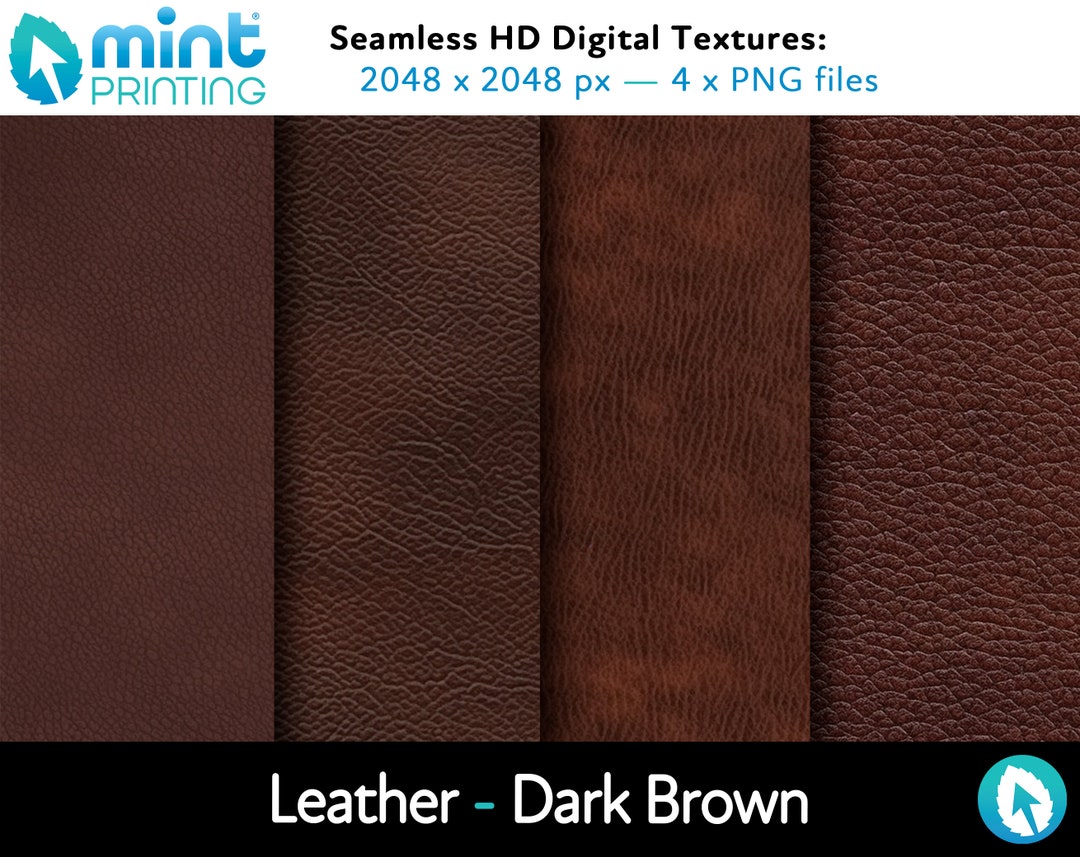 Leather - Seamless HD Textures - Dark Brown - Etsy