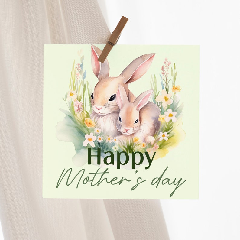 Mothers Day Clipart Bunnies Animals, Mother-daughter Png, Watercolor Clipart, Digital Clipart ...