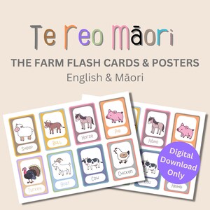 Learning Te Reo Māori With Flashcards and Posters - the Farm | English ...