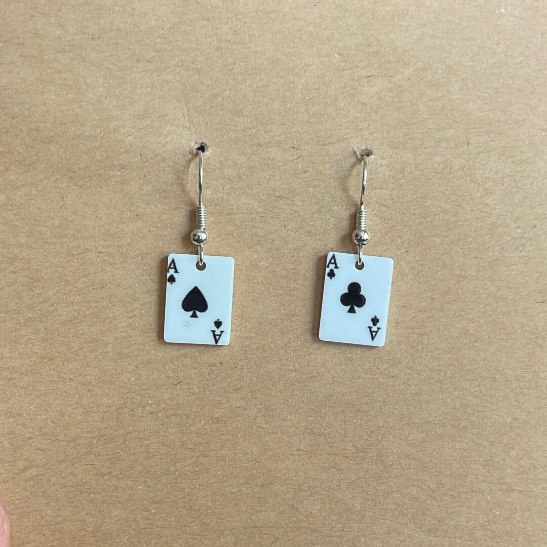 Mini Ace Playing Card Earrings - Etsy