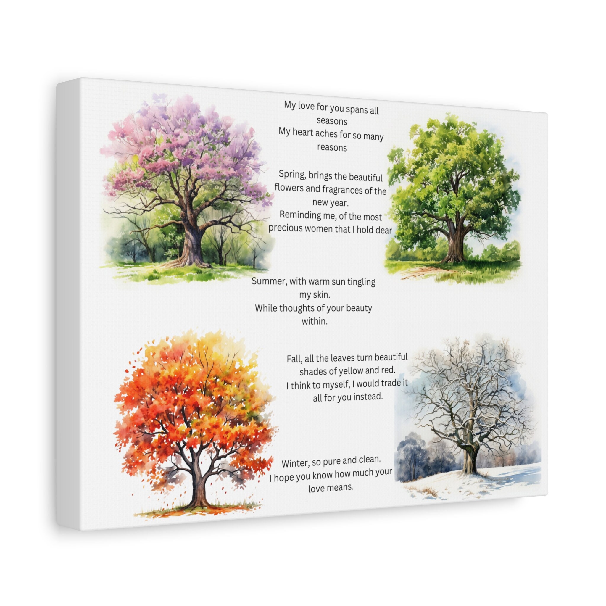 My Love Spans All Seasons,love Poem, Tree Design, Four Seasons,poem on ...