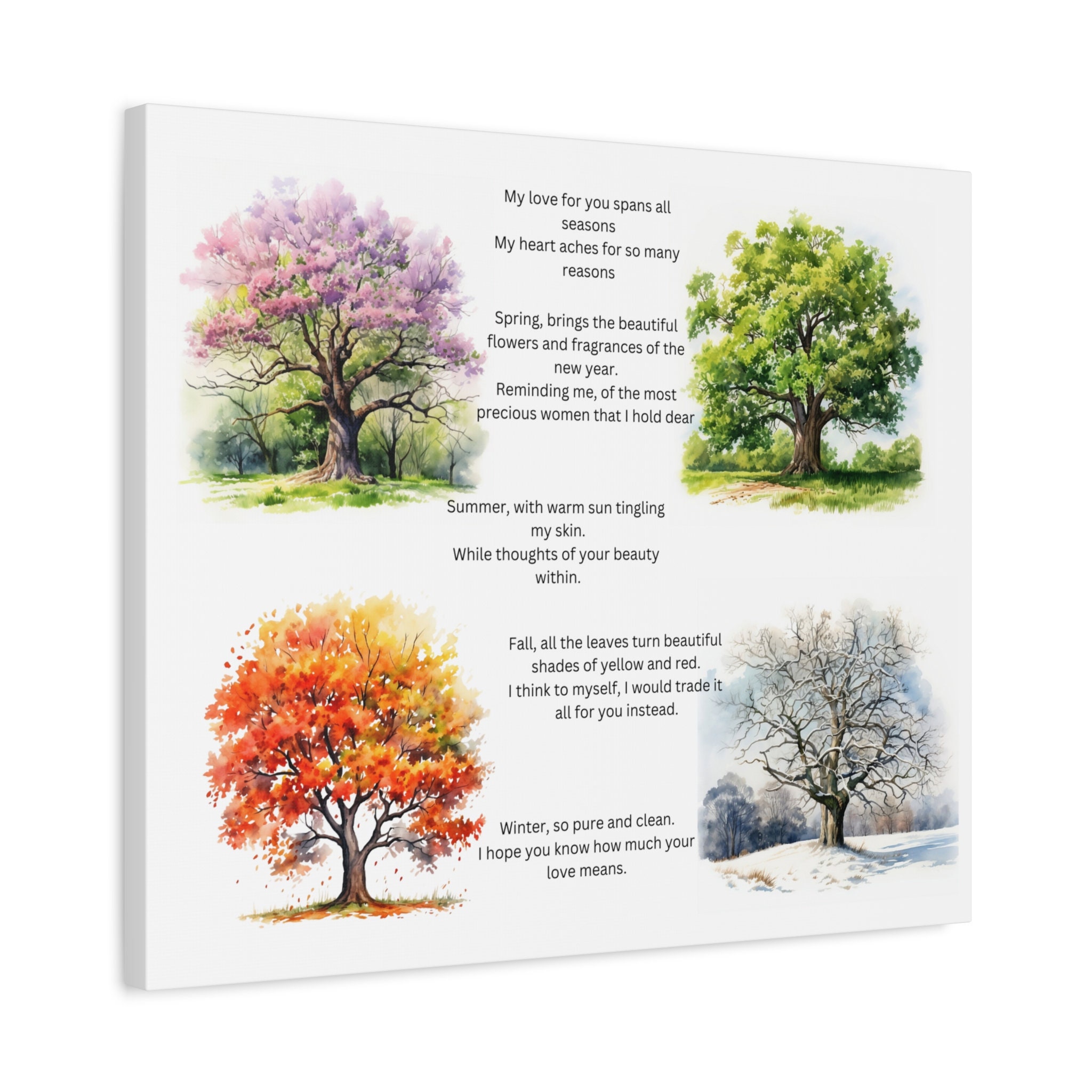 My Love Spans All Seasons,love Poem, Tree Design, Four Seasons,poem on ...