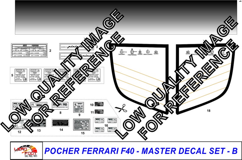 1/8 Pocher Ferrari F40 - Decal Upgrade Kit - Etsy
