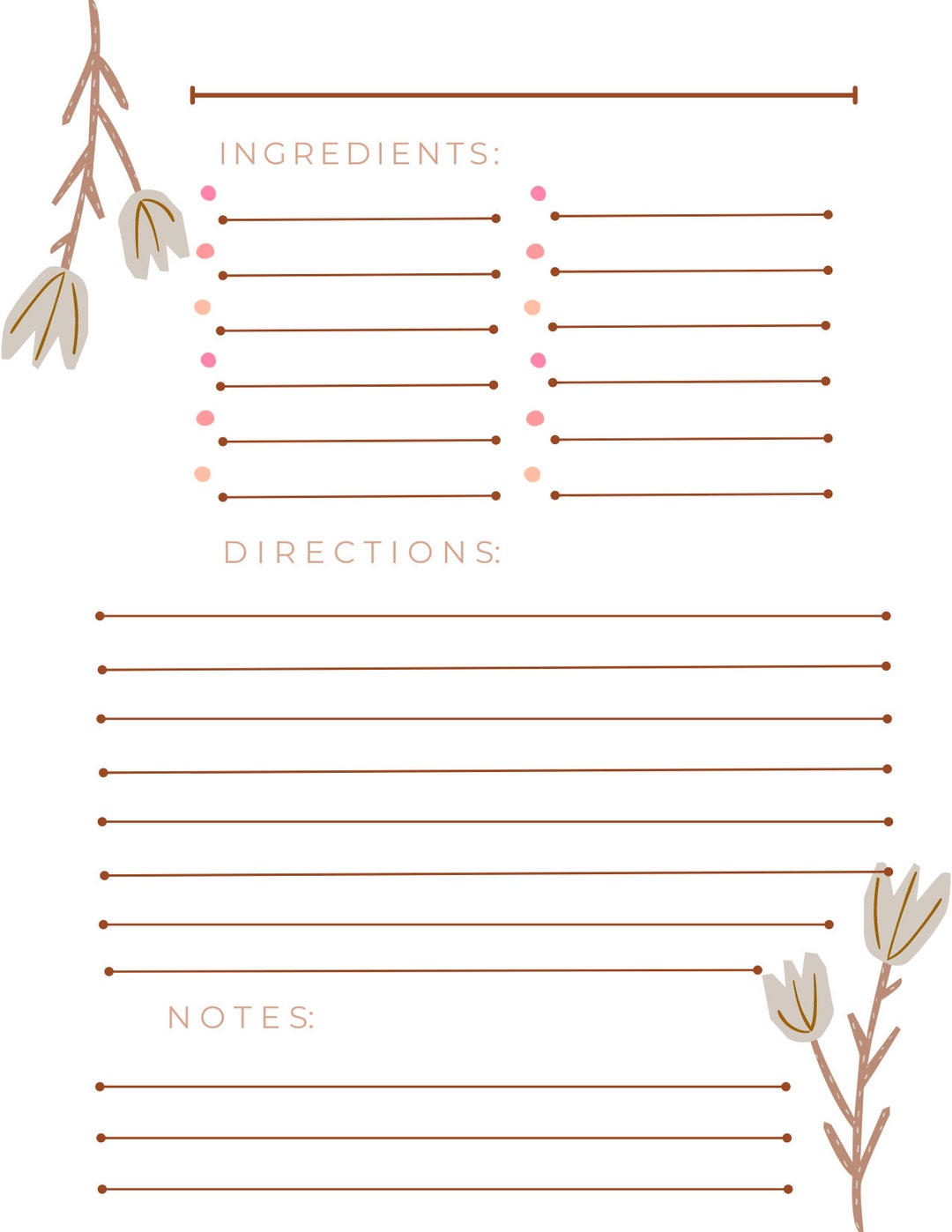 Printable Cookbook Sheet - Etsy