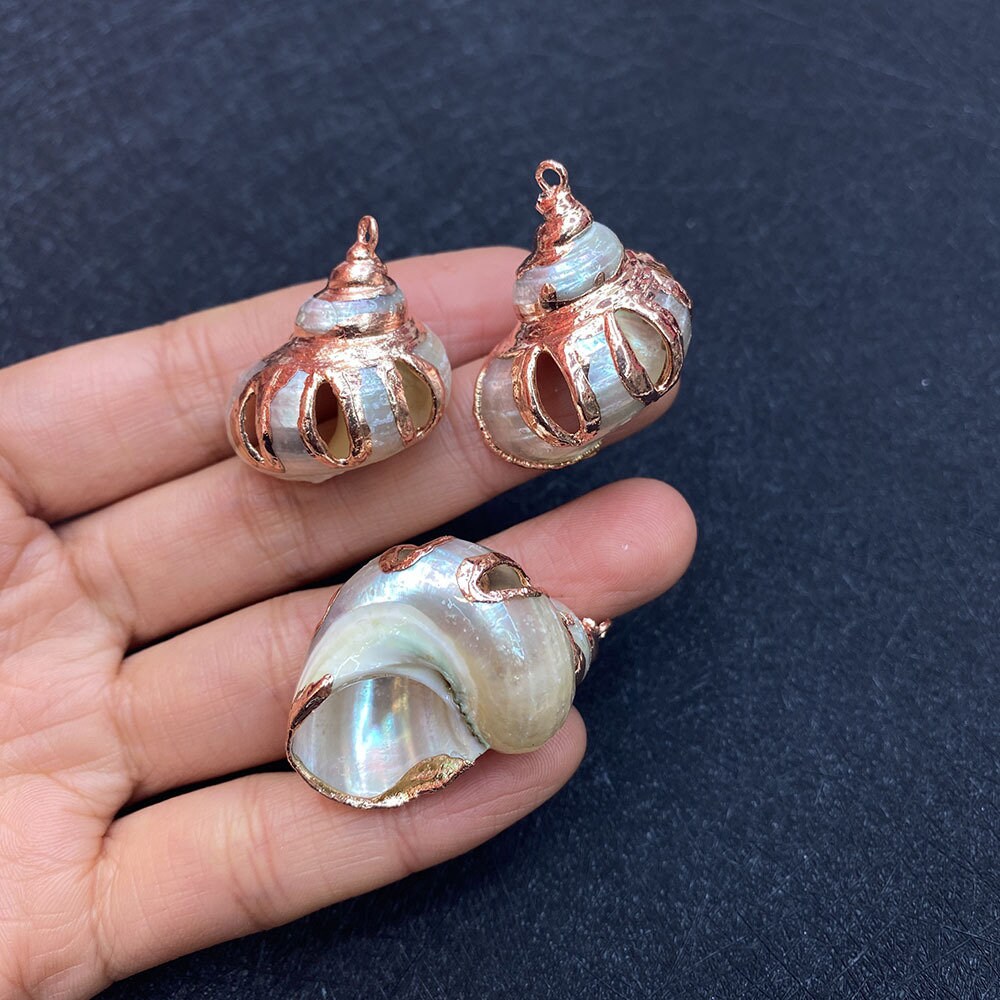 Natural Shell Charm, 3D Conch Charm, Marine Life Decoration Charm ...