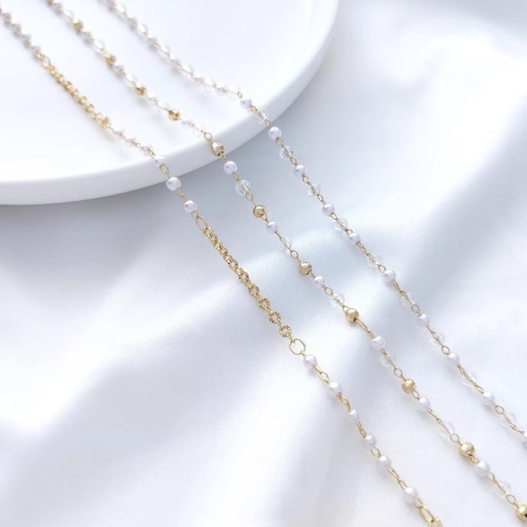 Clip on Bead Chain Chain，304 Stainless Steel Pearl Beading Chain ...