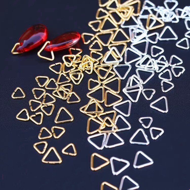 100pcsoriginal Brass Triangle Jump Ring, Triangle Buckle Triangle Open ...