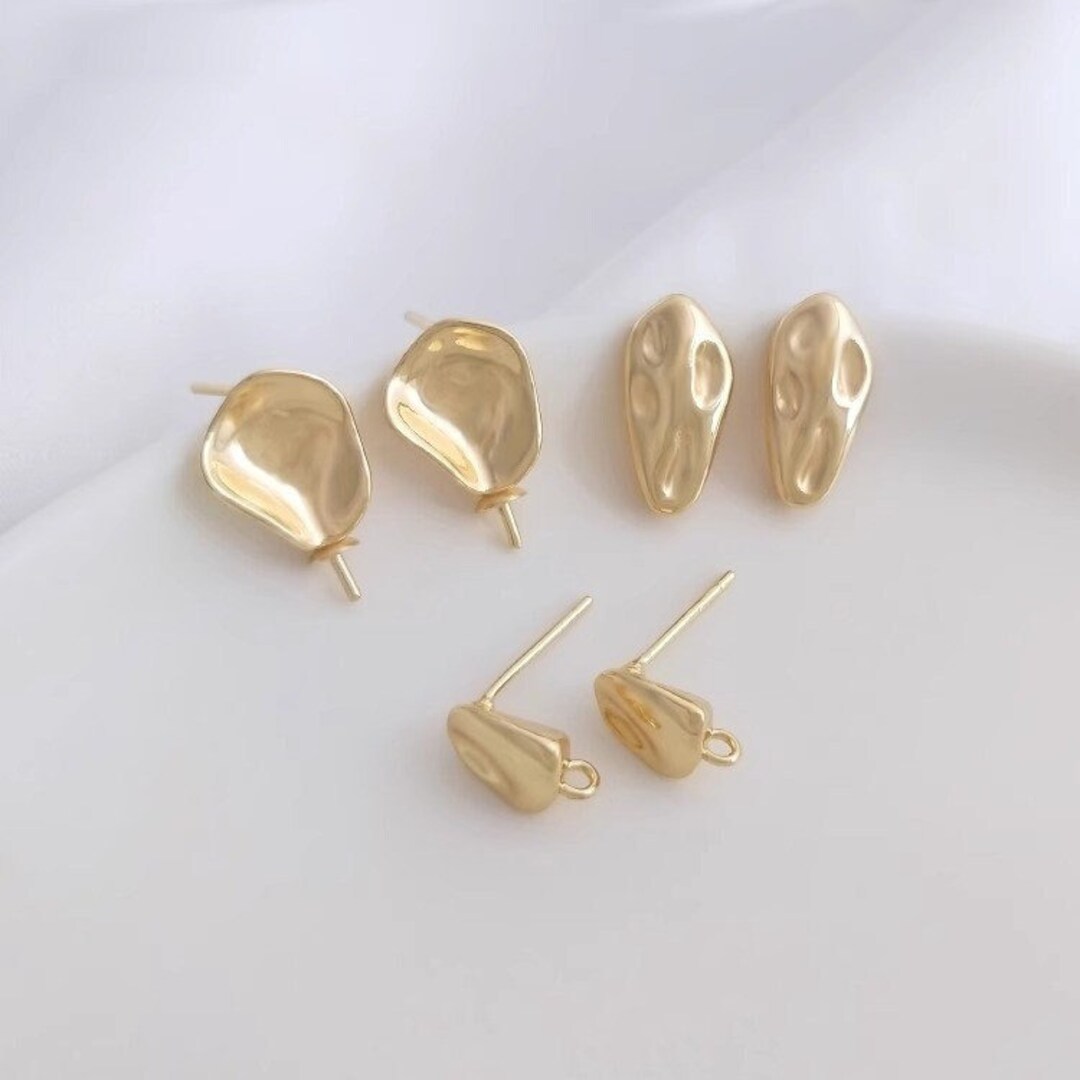 10pcs Genuine Gold Plated Devil Mask Earrings, Concave Convex Surface ...