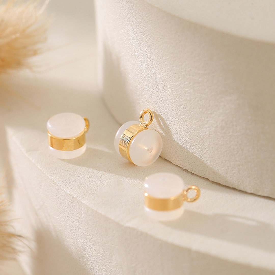 10pcs+minimalist Earring Back,oval Nut, Soft Silicone Nut, 18K True ...