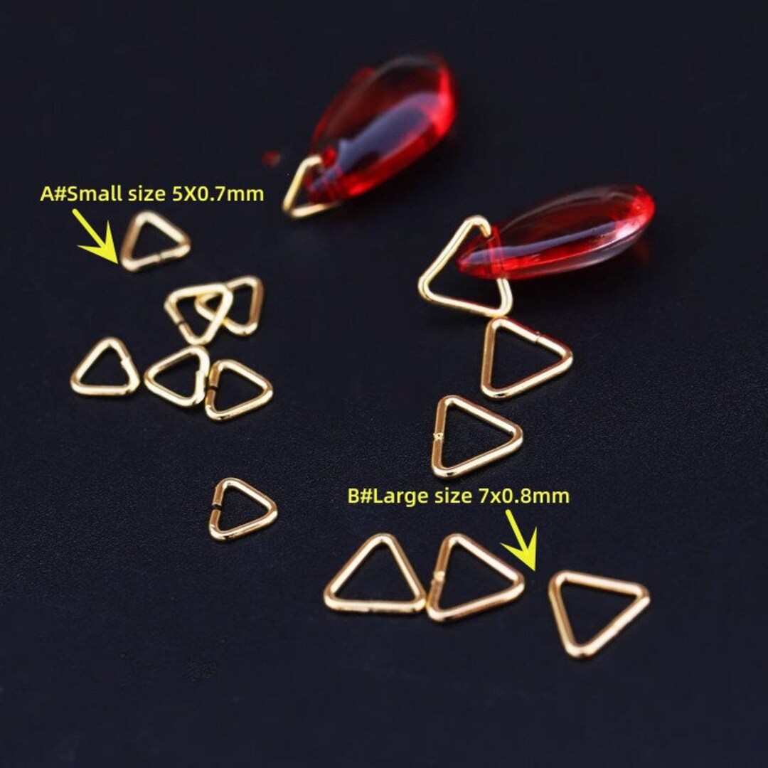 100pcs+original Brass Triangle Jump Ring, Triangle Buckle Triangle Open ...