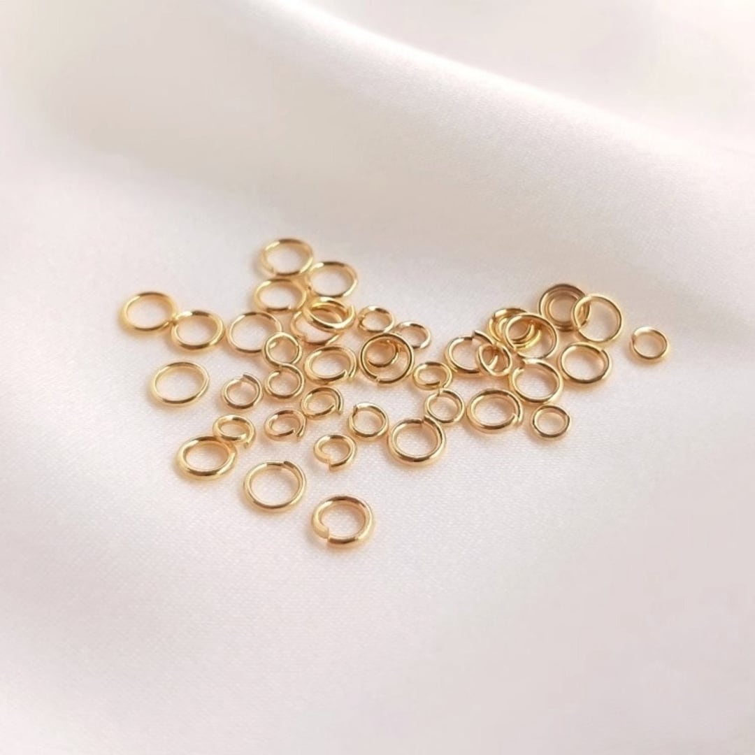 14K Gold Open Loop Jump Loop Necklace Bracelet Ending Connection Ring O ...