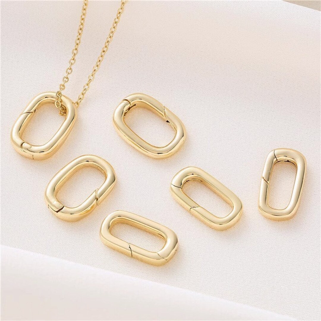10gold/silver Filled Clasp,oval Carabiner Clasp,spring Clasp,round ...