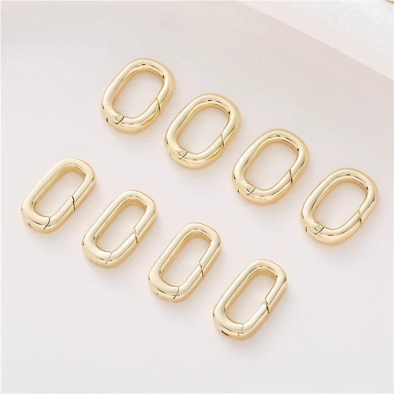 10gold/silver Filled Clasp,oval Carabiner Clasp,spring Clasp,round ...