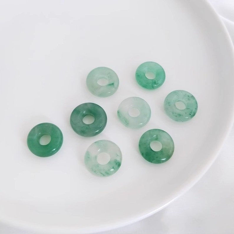 Natural Light Green Jade Circle Charm, Lucky Jade Circle Pendant ...