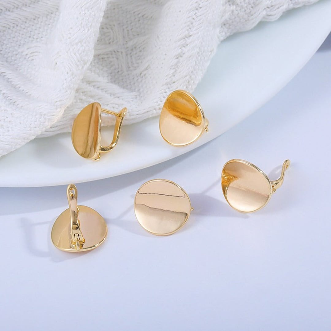 18k Gold Plated Round Stud Earrings: Minimalist Geometric Style,lt2402 ...