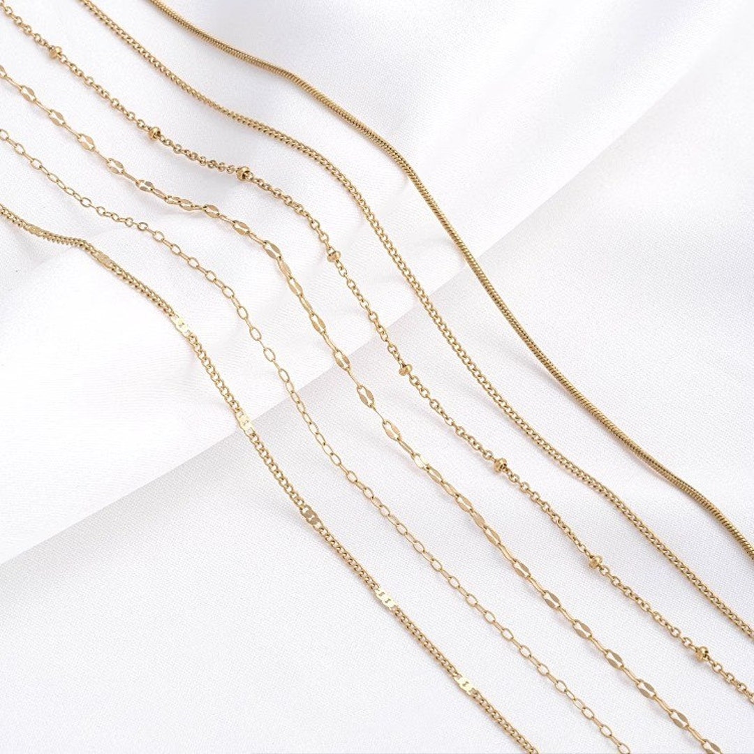 14K Gold Filled Chain Necklace,box Chain,link Paperclip Chain,rolo ...