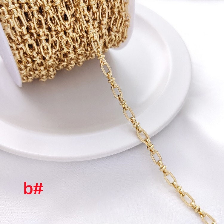 14k Gold Plated Oval Paperclip Chains - Tarnish Resistant Popular ...