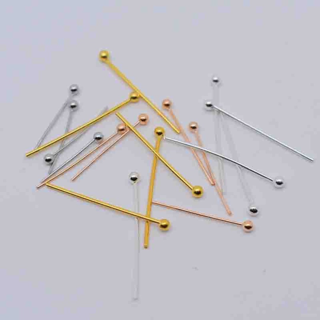 100pcs+round Head Ball Needle Copper Ball Needle Copper Plating/silver ...