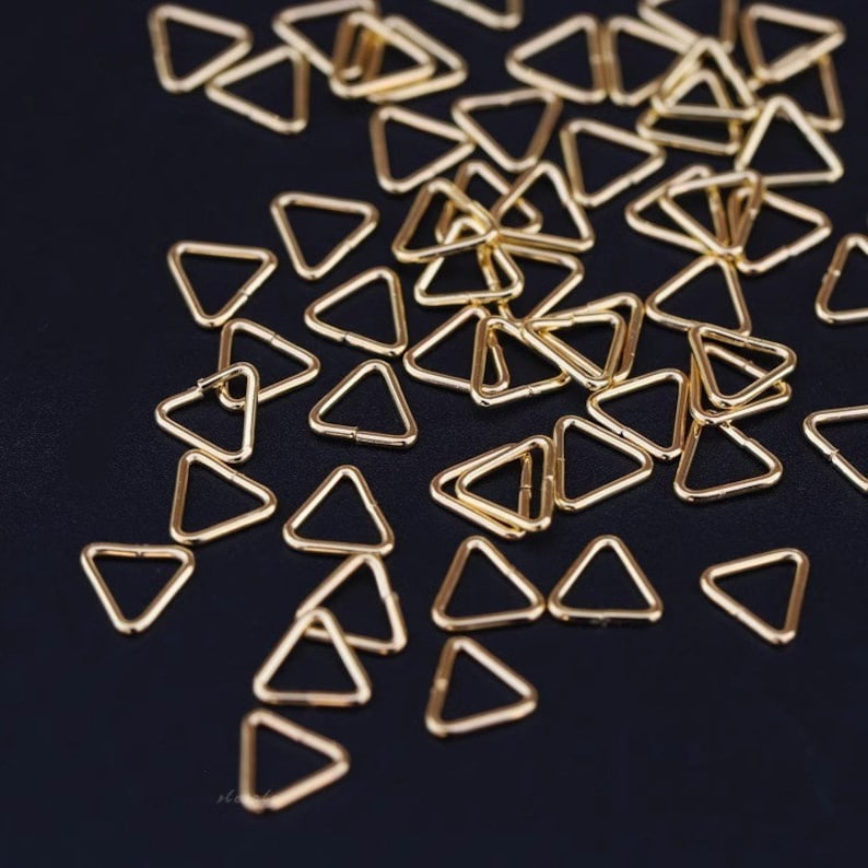 100pcsoriginal Brass Triangle Jump Ring, Triangle Buckle Triangle Open ...