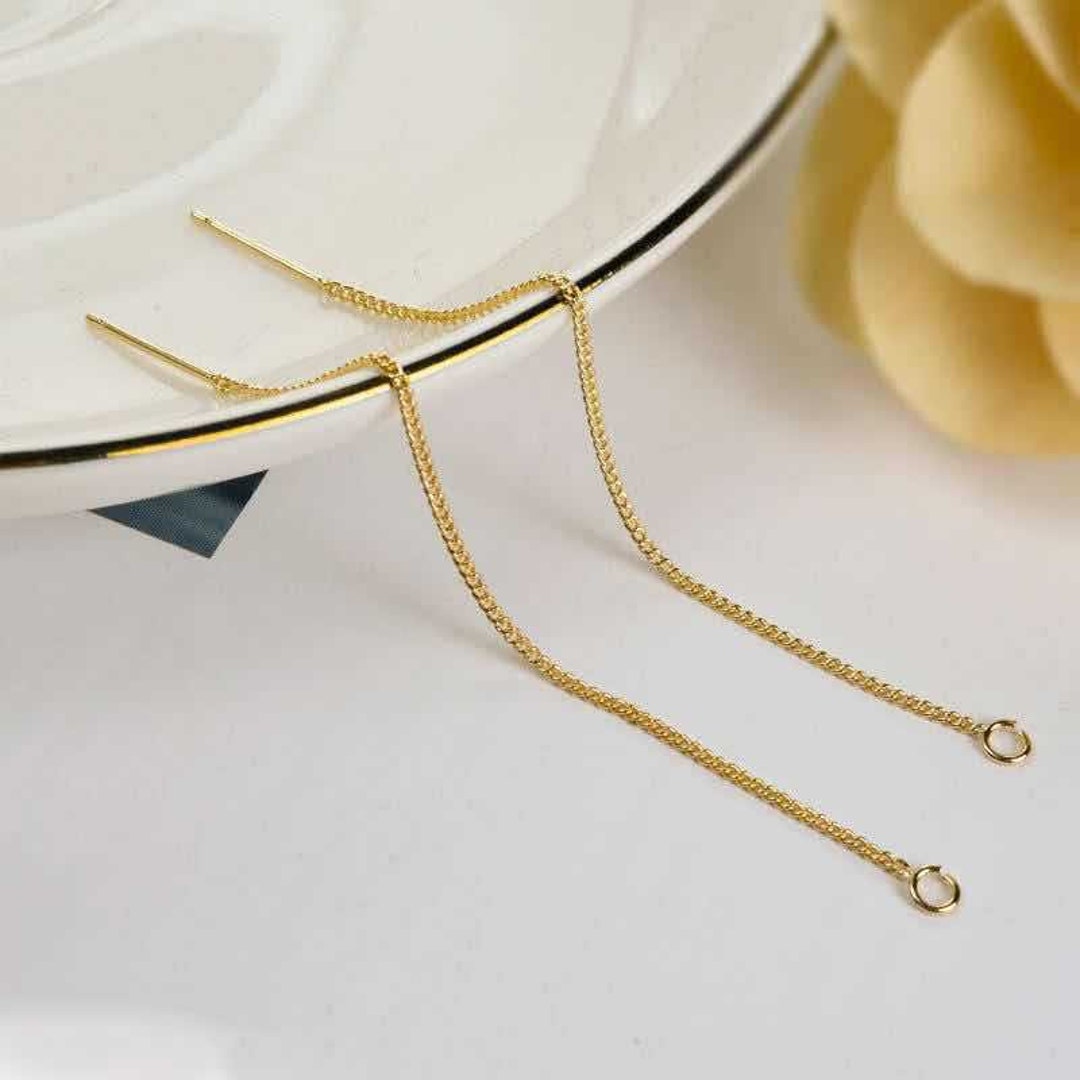 10pcs+copper Chain Earring Wires,diy Earrings With Earrings, Ground ...