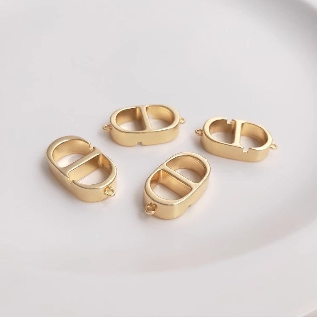 Genuine Gold Plated Connecting Charm , Semi Circular Pendant, Earring ...