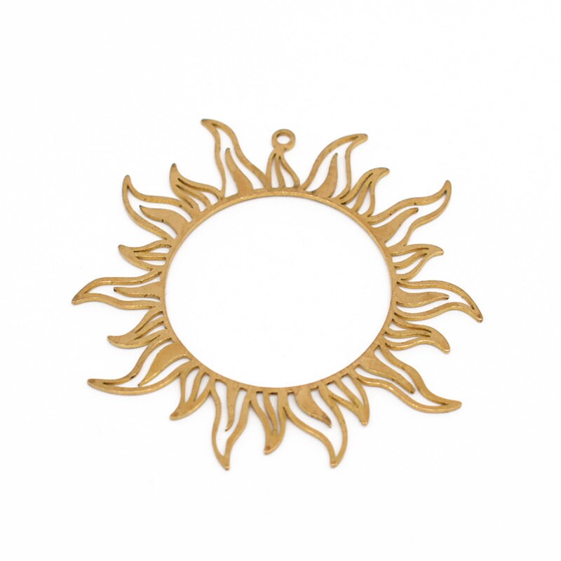 Flame Sun Brass Charm Connection, Laser Cut Geometric Copper Charm for ...