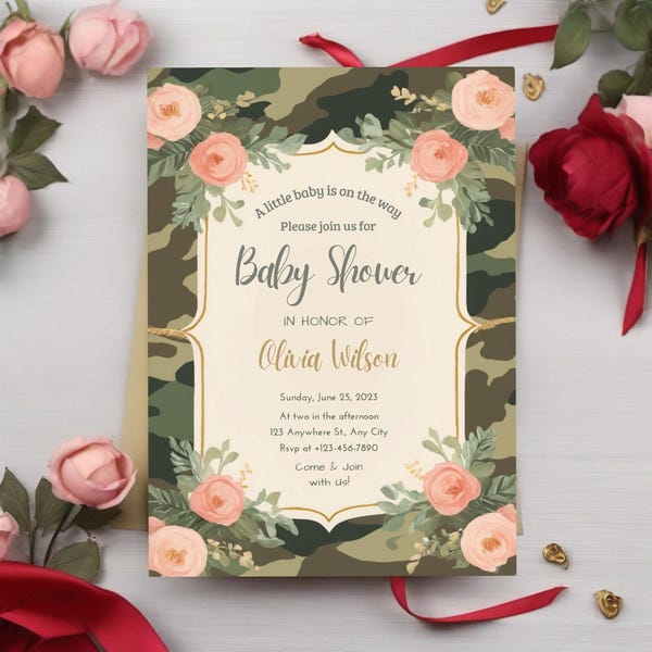 Camo Invitation - Etsy