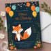FOX INVITATION Fox Birthday Invitations FOX Party First Birthday ...
