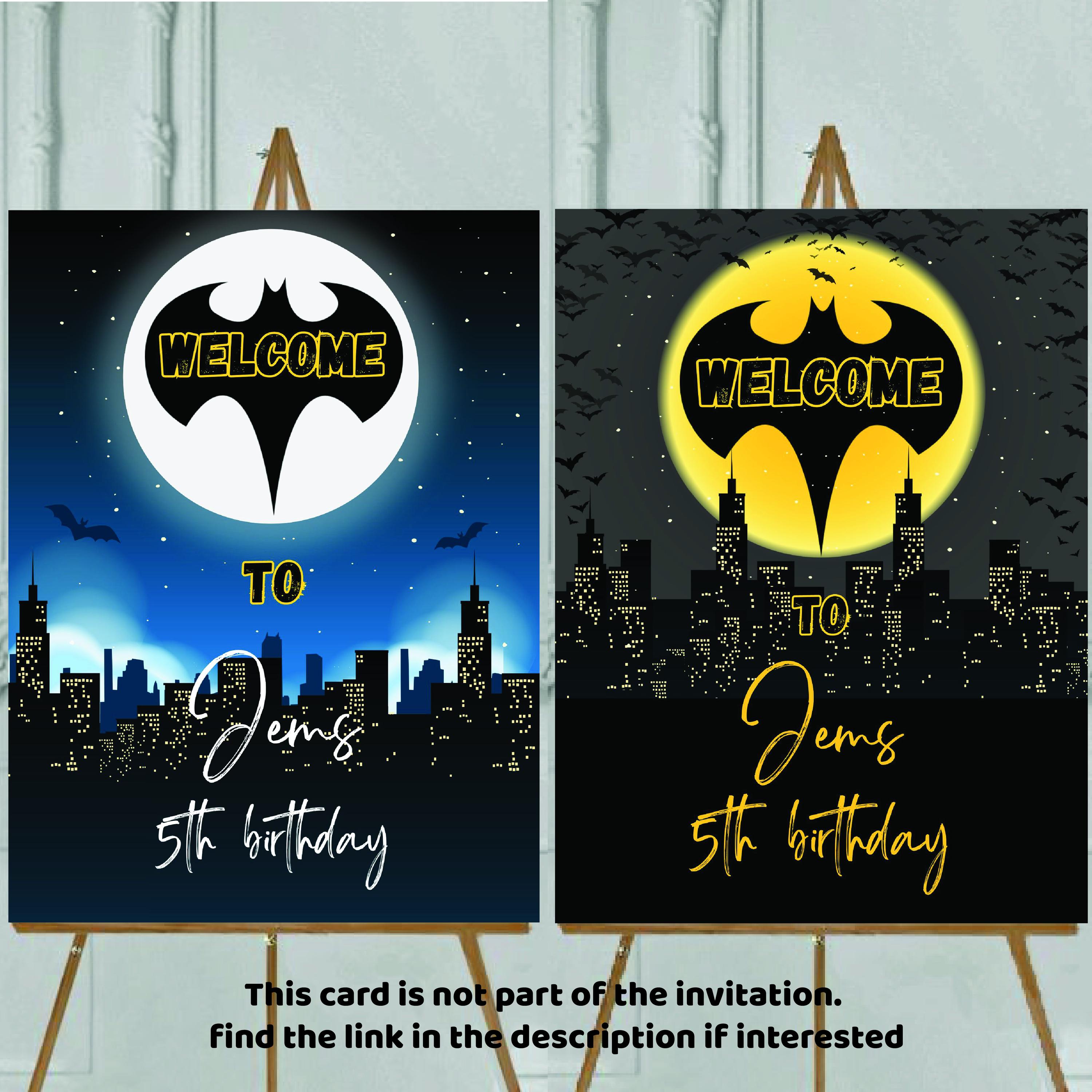 Editable Superhero Birthday Invitation Super Hero Invitation Bat ...
