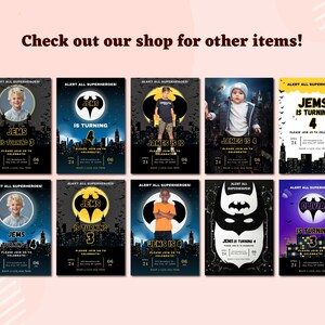 Editable Superhero Birthday Invitation Super Hero Invitation Bat ...