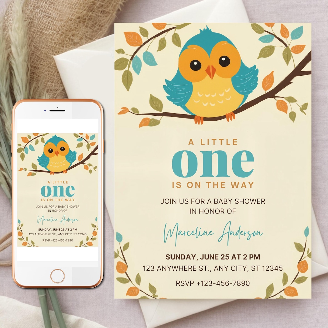 Bird Baby Shower Invitation Editable Bird Theme Baby Shower Invitations ...